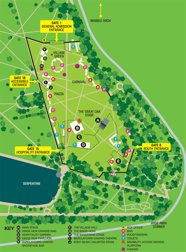 Is The Hyde Park Stage In The Same Area As 69 